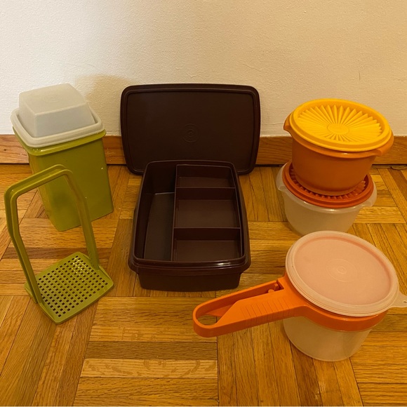 Tupperware | Kitchen | Vintage Tupperware Servalier Lot Harvest Colors ...